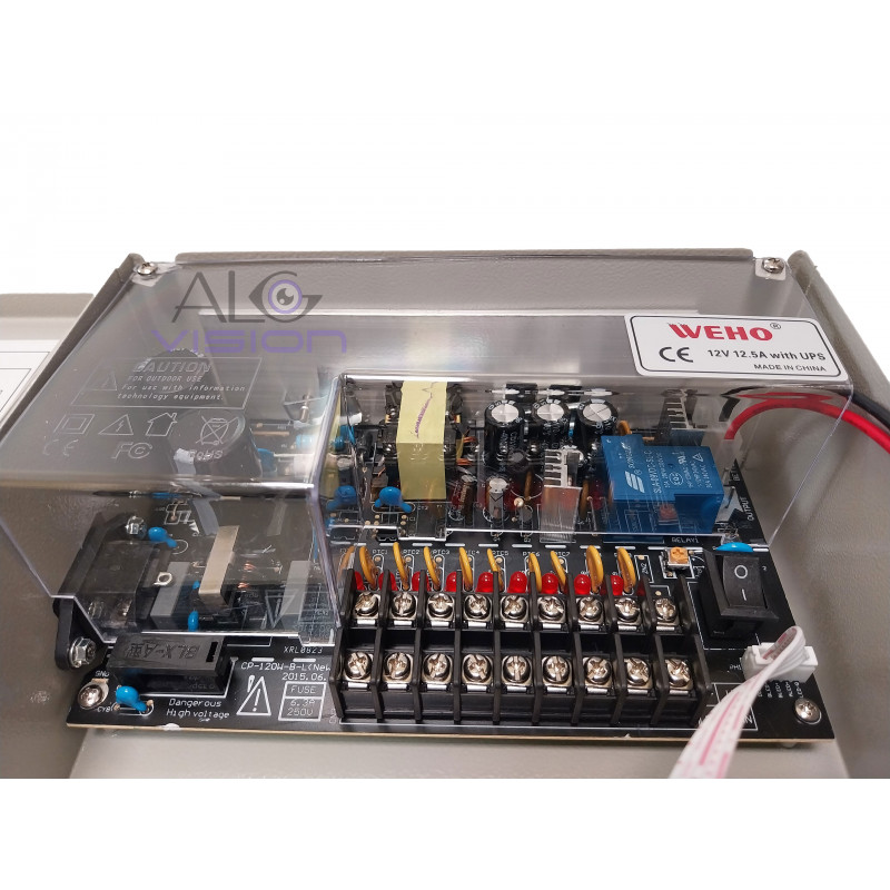9 канален захранващ блок с UPS функция 150W 12V-12,5A-UPS