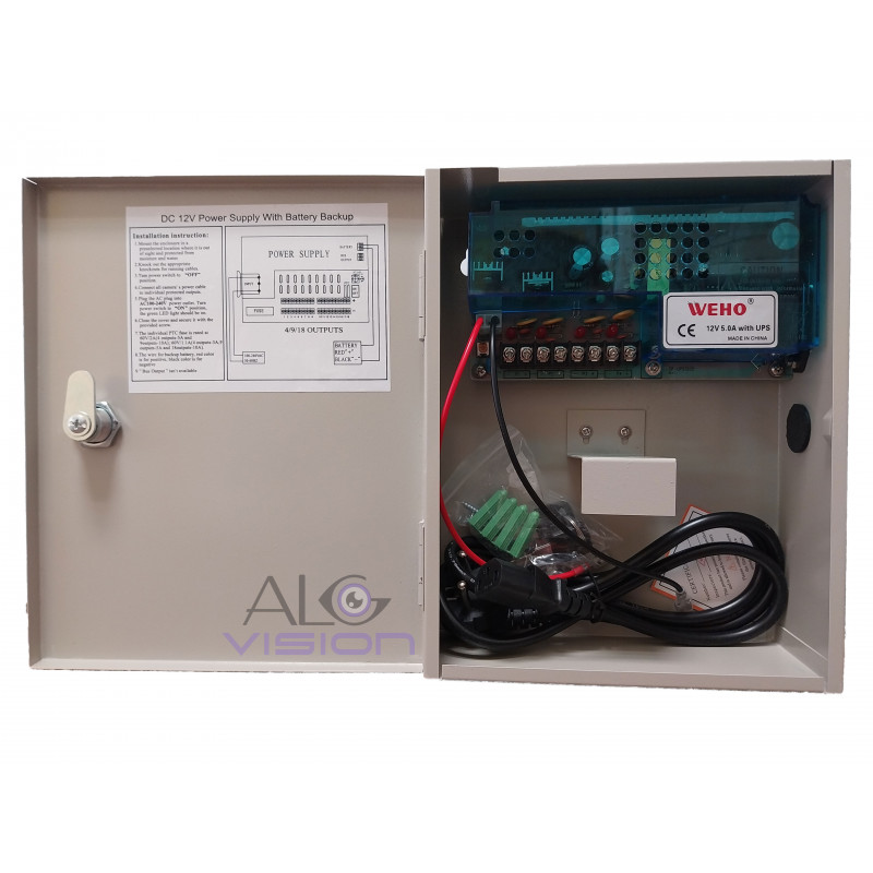 4 канален захранващ блок с UPS функция 60W 12V-5A-UPS